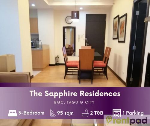 Fully Furnished 3BR Unit in The Sapphire Residences #edfae48b4